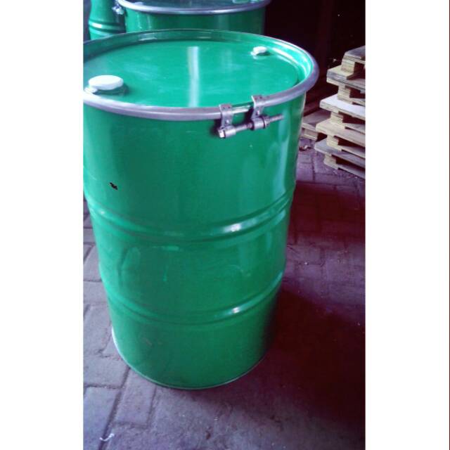 Jual Drum besi drum kaleng tong 200 liter open top biru hijau | Shopee ...