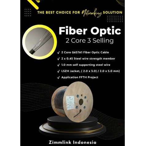 Jual KABEL FIBER FO Zimmlink Fiber Optical 2 Core 3 Seling 1KM 1000 ...