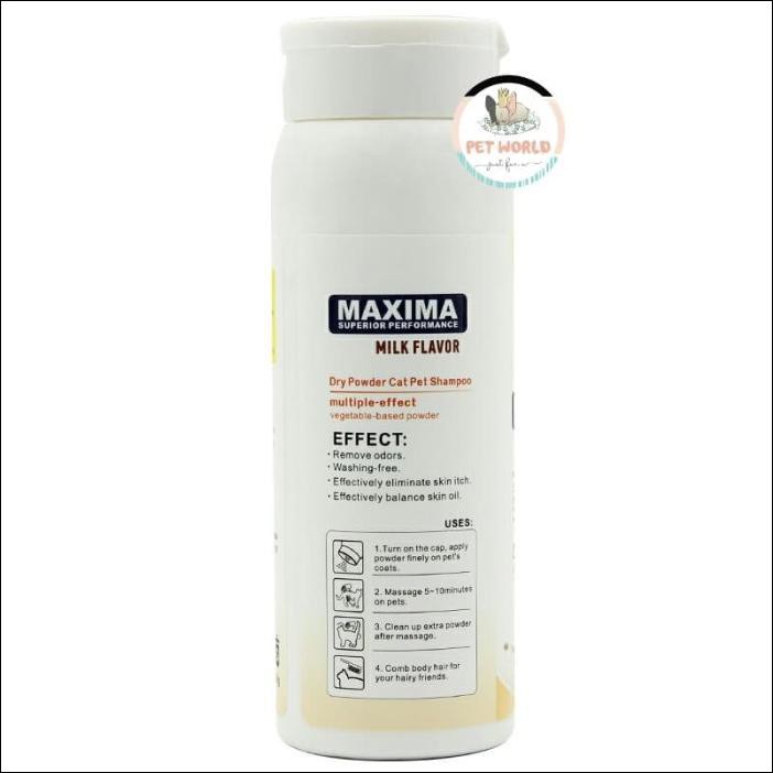 Jual MAXIMA MILK DRY POWDER CAT SHAMPOO - PET SHAMPOO KUCING HEWAN ...
