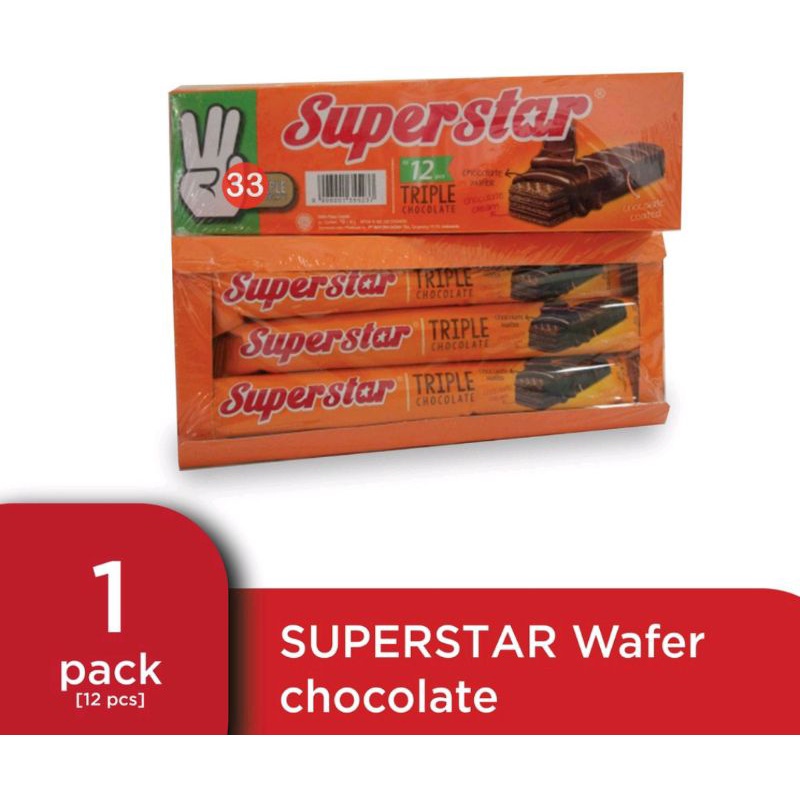 Jual Best seller.. Jajan jadul wafer superstar triple chocolate / wafer ...