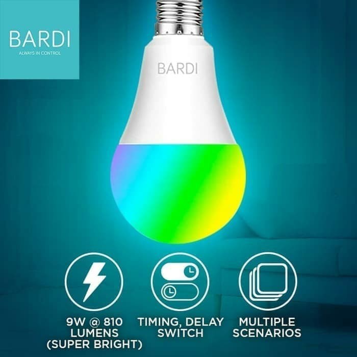 Jual BARDI Smart Light Bulb 9W Lamp Bohlam WIFI RGB WW 9Watt | Shopee ...