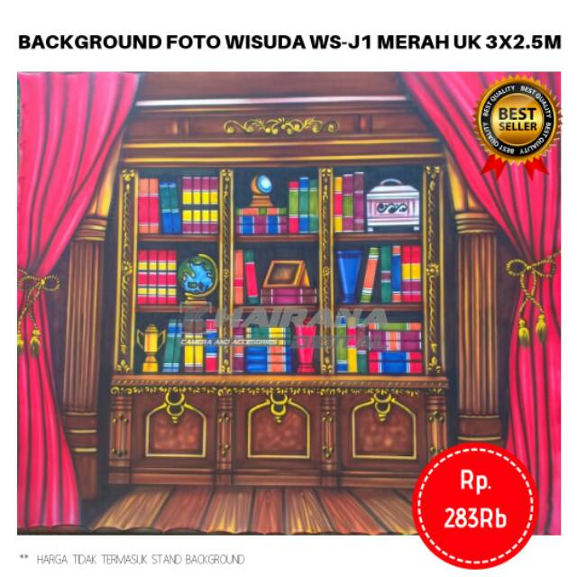 Jual Background Backdrop Latar/Layar Foto Rak Wisuda Gorden WS-J1 Merah 3x2.5m | Shopee Indonesia