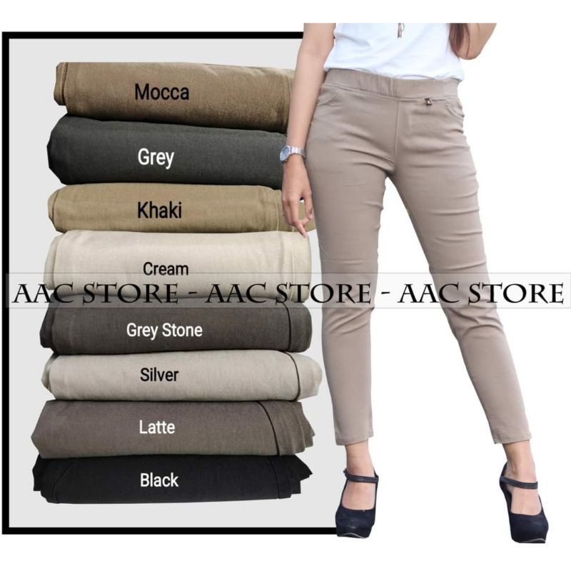 Jual AAC Elizabeth Pants Celana Chino Wanita Bahan Melar Elastis ...