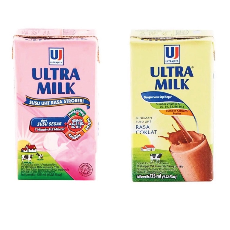 Jual Susu Ultra Milk UHT 125ml per karton isi 40pcs - All Varian [GRAB ...