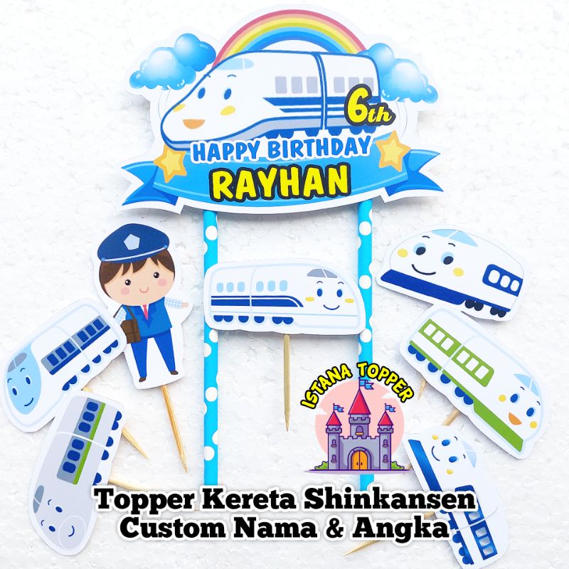 Jual Topper Cake CUSTOM Nama Tema SHINKANSEN / Topper Kereta / Topper ...