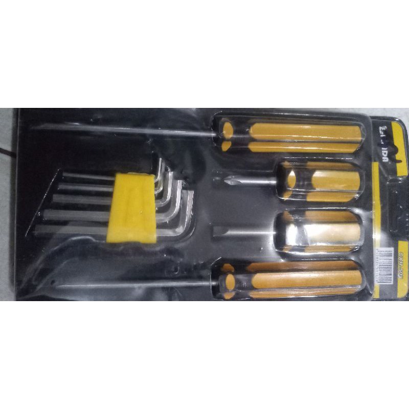 Jual obeng set dengan kunci L obeng min dan plus panjang pendek satu ...