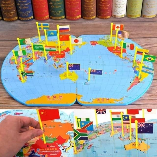 Jual [hero] Mainan Anak Peta Pengetahuan Bendera Negara Dunia - Maps ...