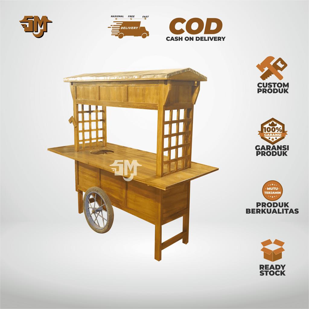 Jual Gerobak Angkringan Jepang/Stand Kayu Makanan dan Minuman/Booth ...
