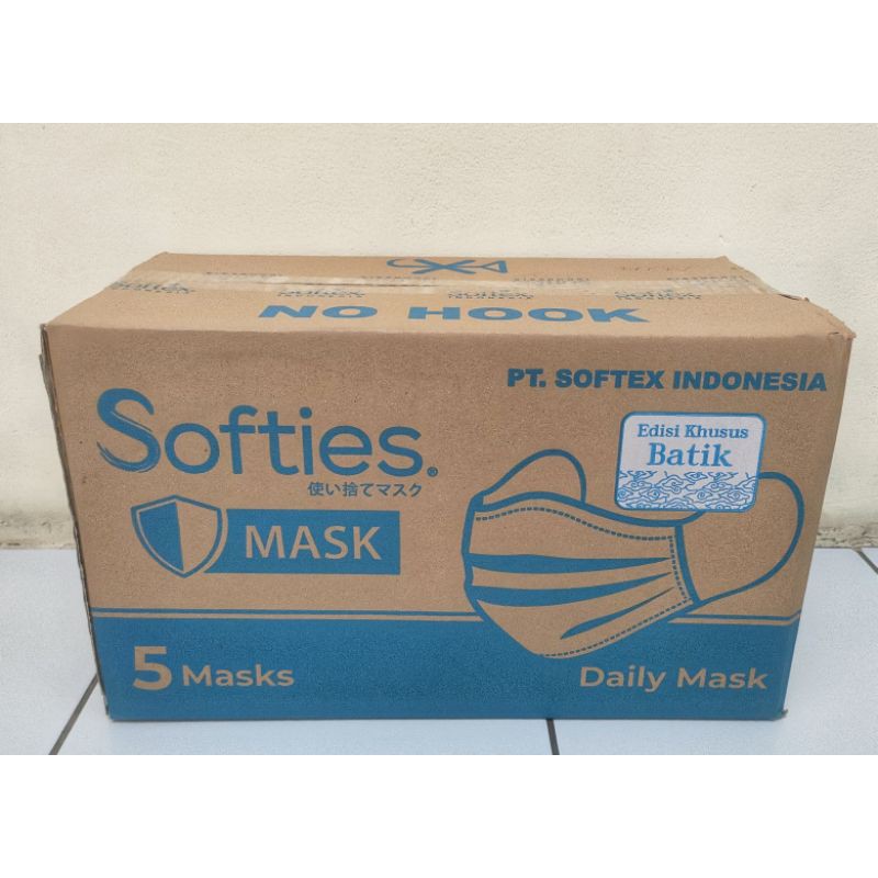 Jual Softies Daily Mask Special Edition Batik 5's 1 Carton (5s x 100 ...