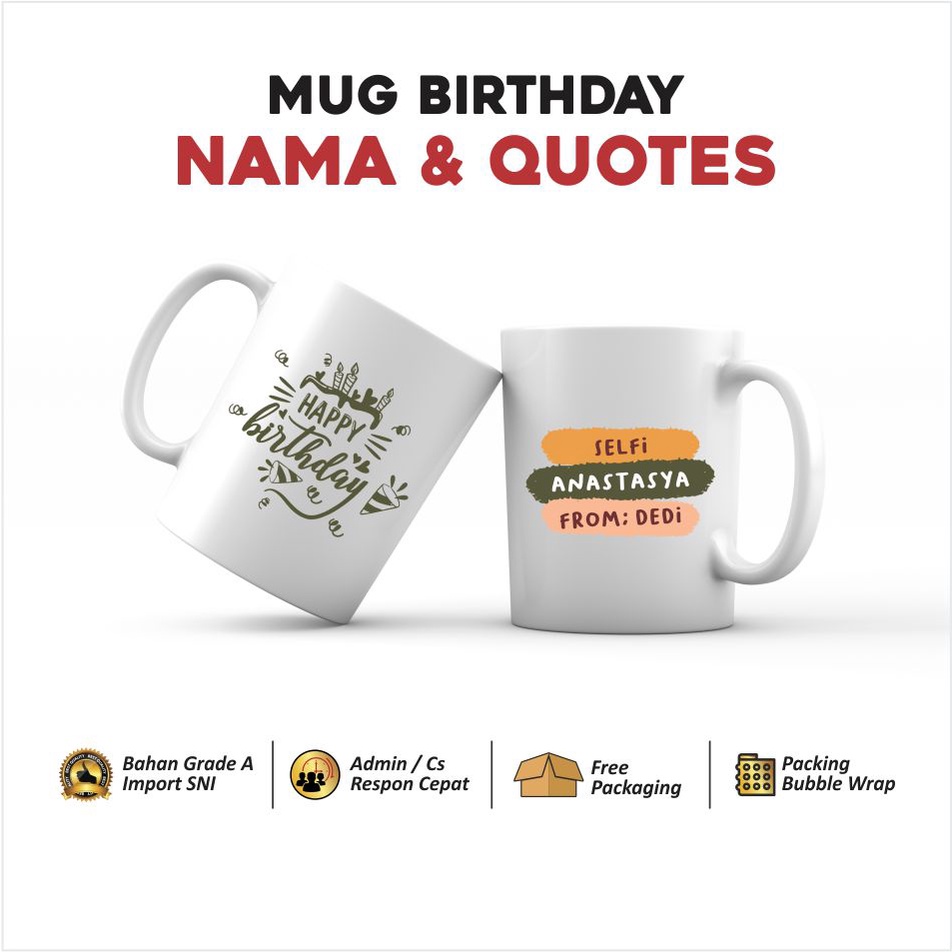 Jual Mug Happy Birthday Gift Custom Gelas Nama Ulang Tahun Anniversary ...