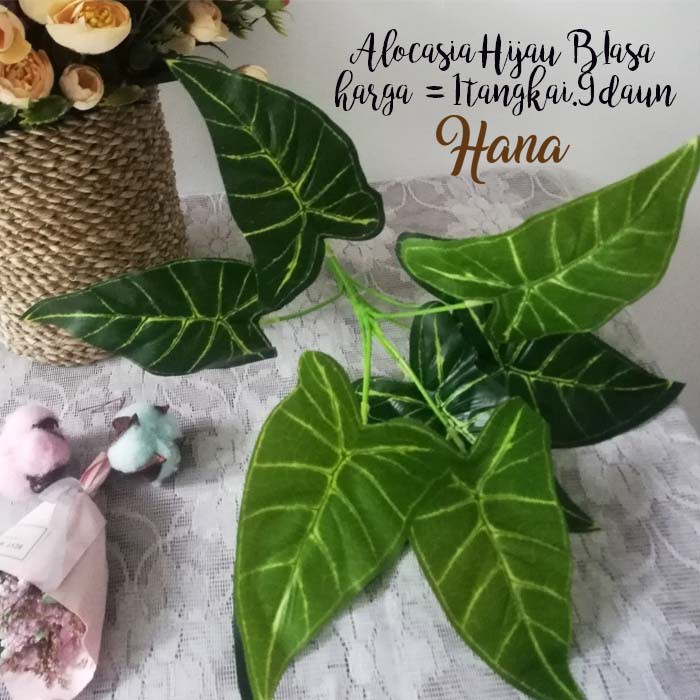 Jual Daun plastik dekorasi/ daun alocasia artificial/tanaman daun ...
