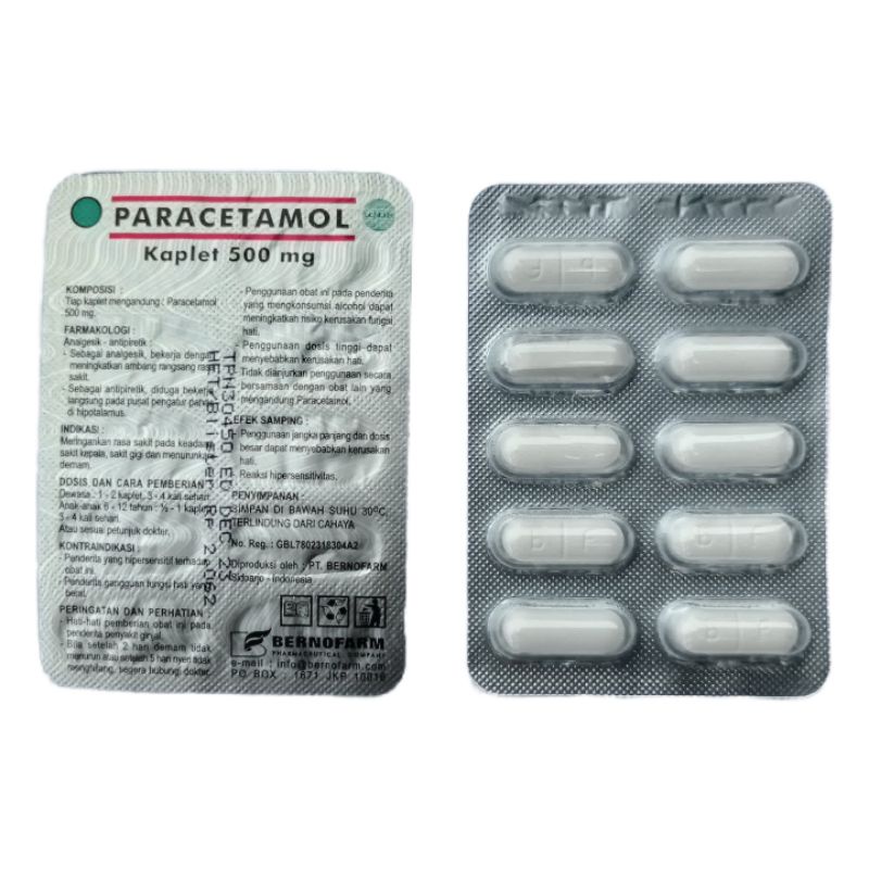 Jual PARACETAMOL 500MG BERNOFARM STRIP 10 KAPLET MURAH | Shopee Indonesia