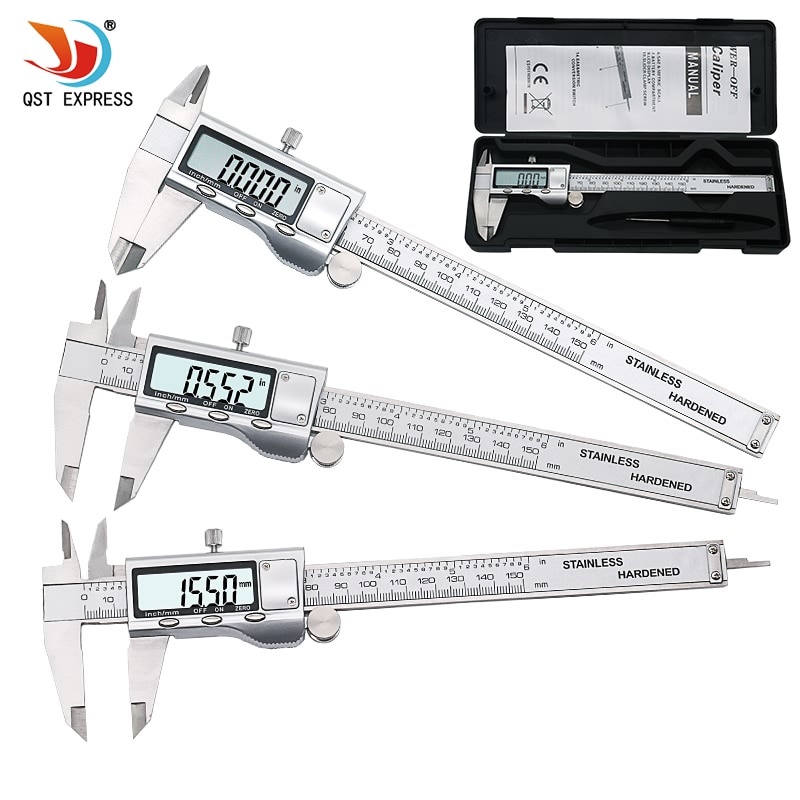 Jual Pre Order QSTEXPRESS Digital Caliper 150mm Steel Inch Electronic ...