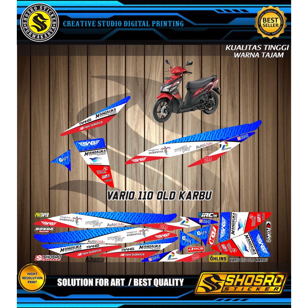 Jual STRIPING MANDALIKA MOTOR VARIO PERTAMA 110 / STICKER MANDALIKA VARIASI VARIO OLD 110cc ...