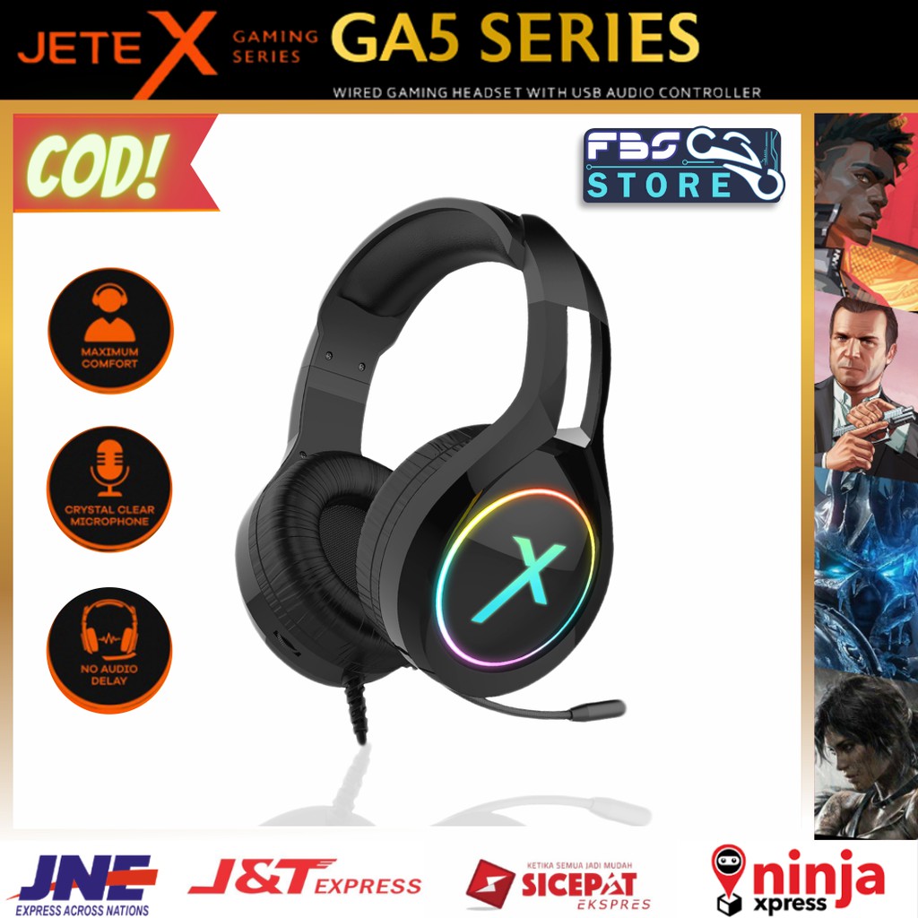 Jual Headset Gaming JeteX GA5 LED RGB High Quality | Shopee Indonesia