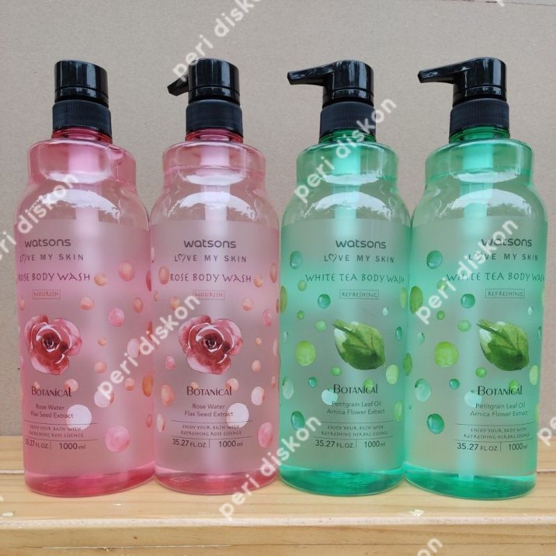 Jual Watsons Body Wash Botanical 1000ml - White Tea / Rose | Shopee ...