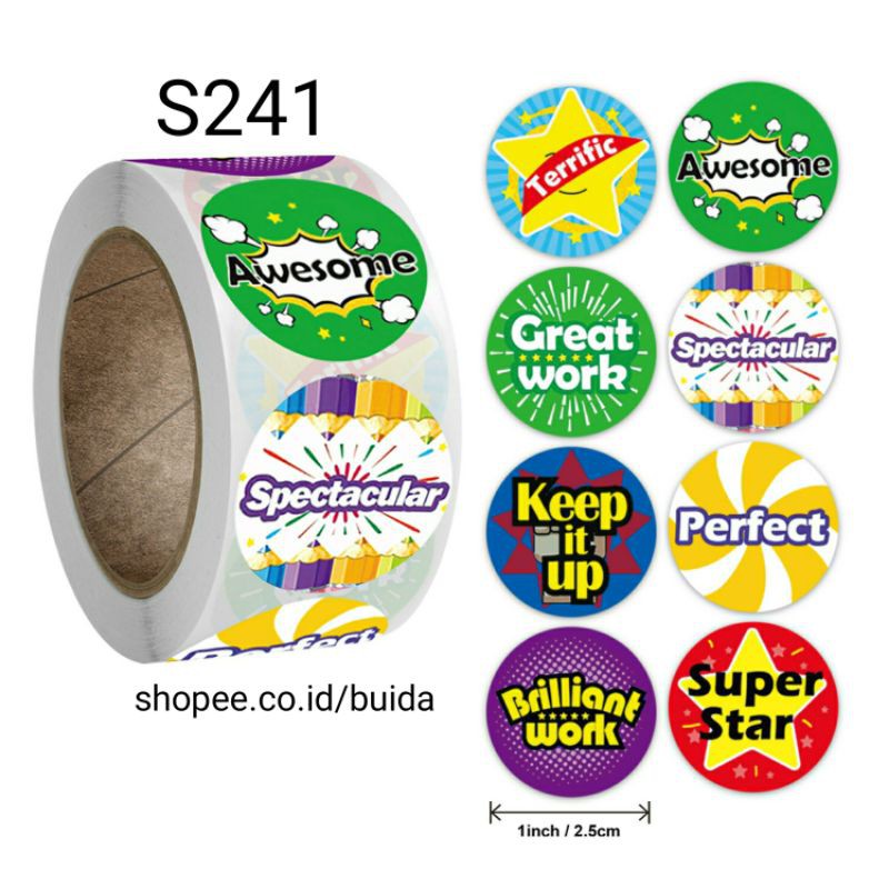 Jual Sticker kata motivasi stiker motifasi perfect great work brilliant ...