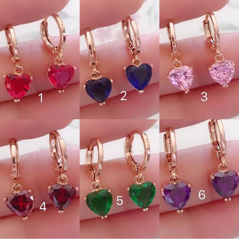 Jual promo anting giok love 12 warna ready | Shopee Indonesia
