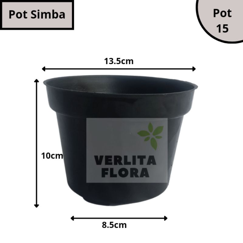 Jual Pot Tanaman Pot Bunga Plastik Simba 15 Hitam | Shopee Indonesia