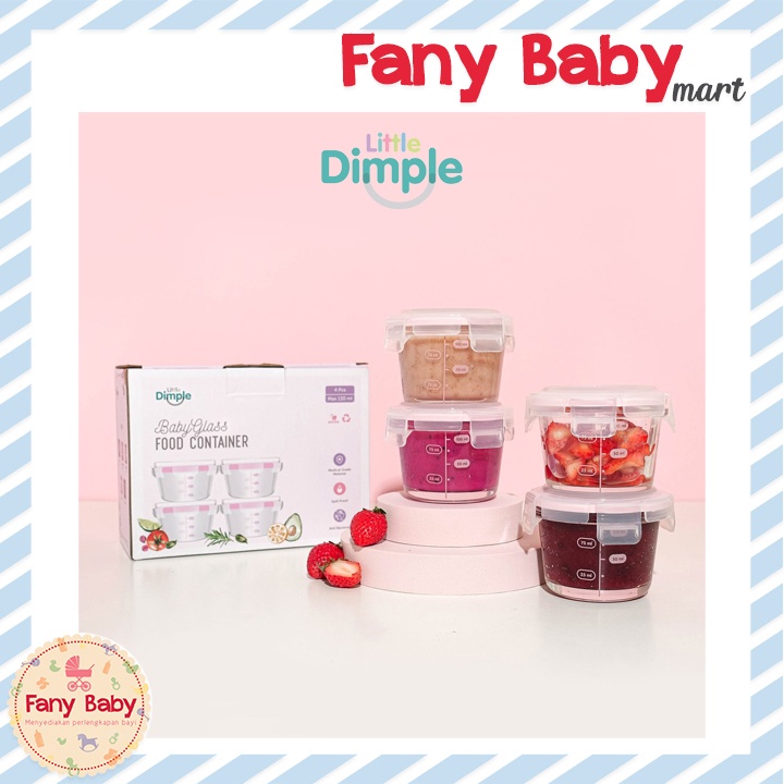 Jual LITTLE DIMPLE MINI ROUND CONTAINER - 4 x 130ML / MFC-820 (PINK ...