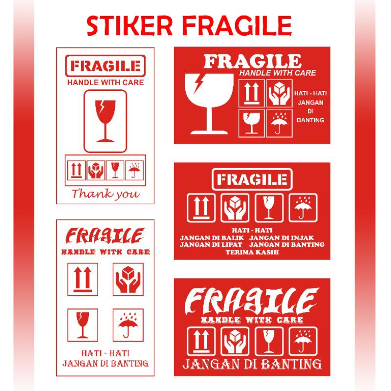 Jual Stiker fragile untuk pengiriman paket (part 2) | Shopee Indonesia