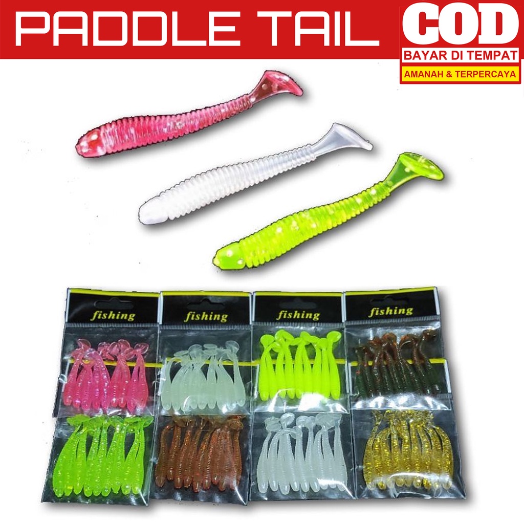 Jual Softlure Paddle Tail Soft Lure Umpan Pancing Casting Worm Hook ...
