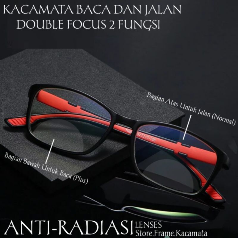 Jual Kacamata Baca Plus Double Focus Pria/Wanita | Frame Kacamata ...