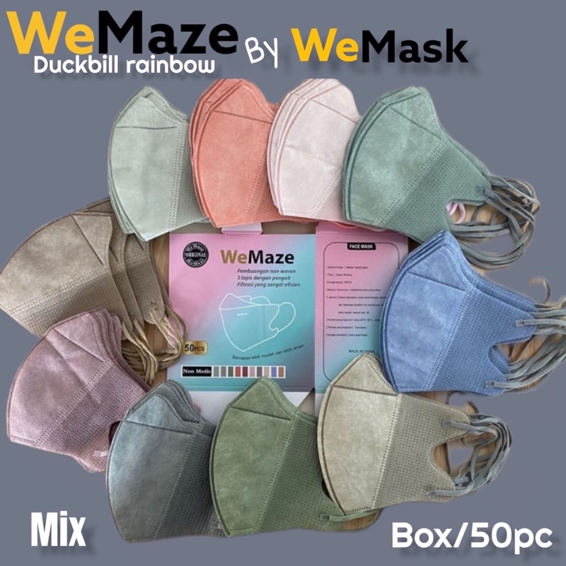 Jual DUCKBILL WE MASK SERI MIX WARNA MASKER ISI 50pc | Shopee Indonesia