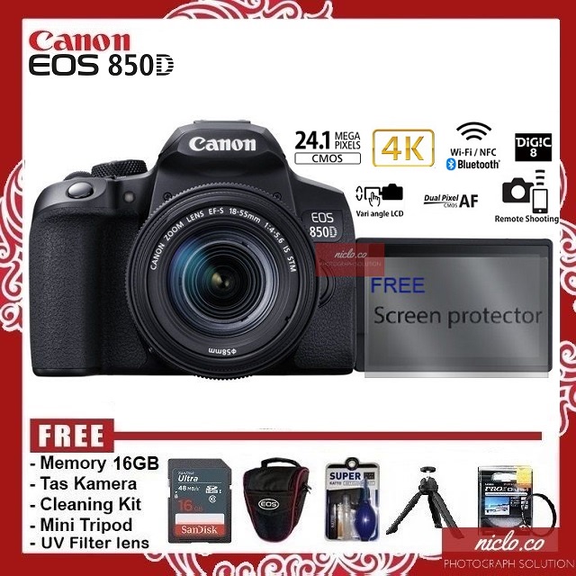 Jual [NEW] KAMERA CANON EOS 850D + LENSA KIT 18-55MM IS STM WiFi - GARANSI 1 TAHUN - FREE ...