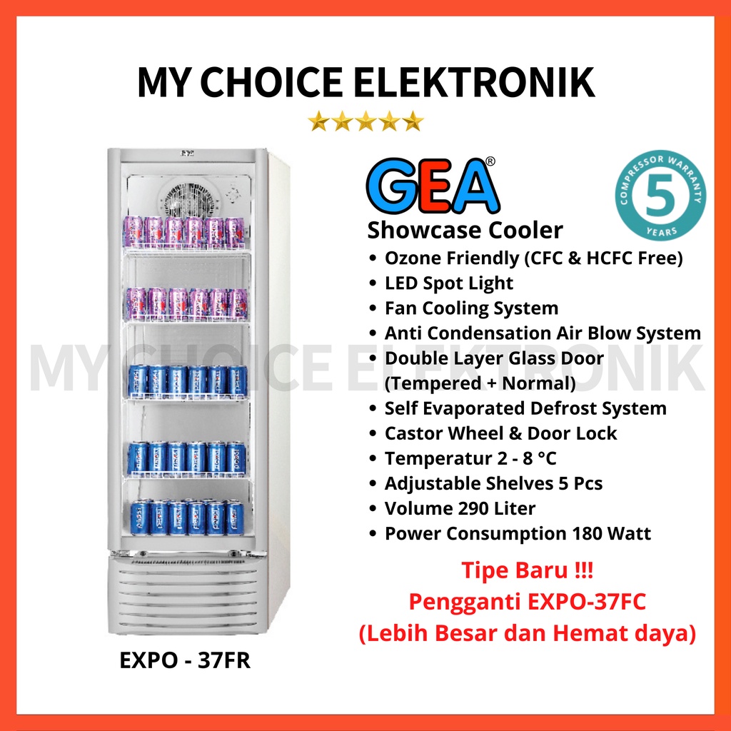Jual GEA EXPO-37 FR Display Cooler Showcase 290L / EXPO-37FR / EXPO-37 ...