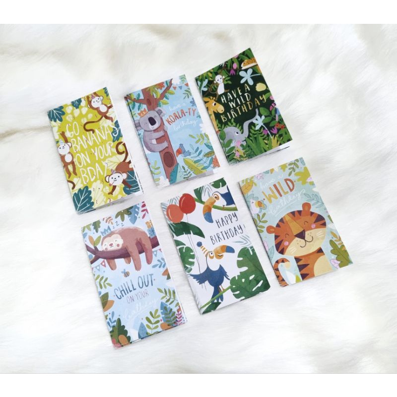 Jual KARTU UCAPAN ULTAH / ULANG TAHUN / BIRTHDAY CARD- BINATANG WILD ...