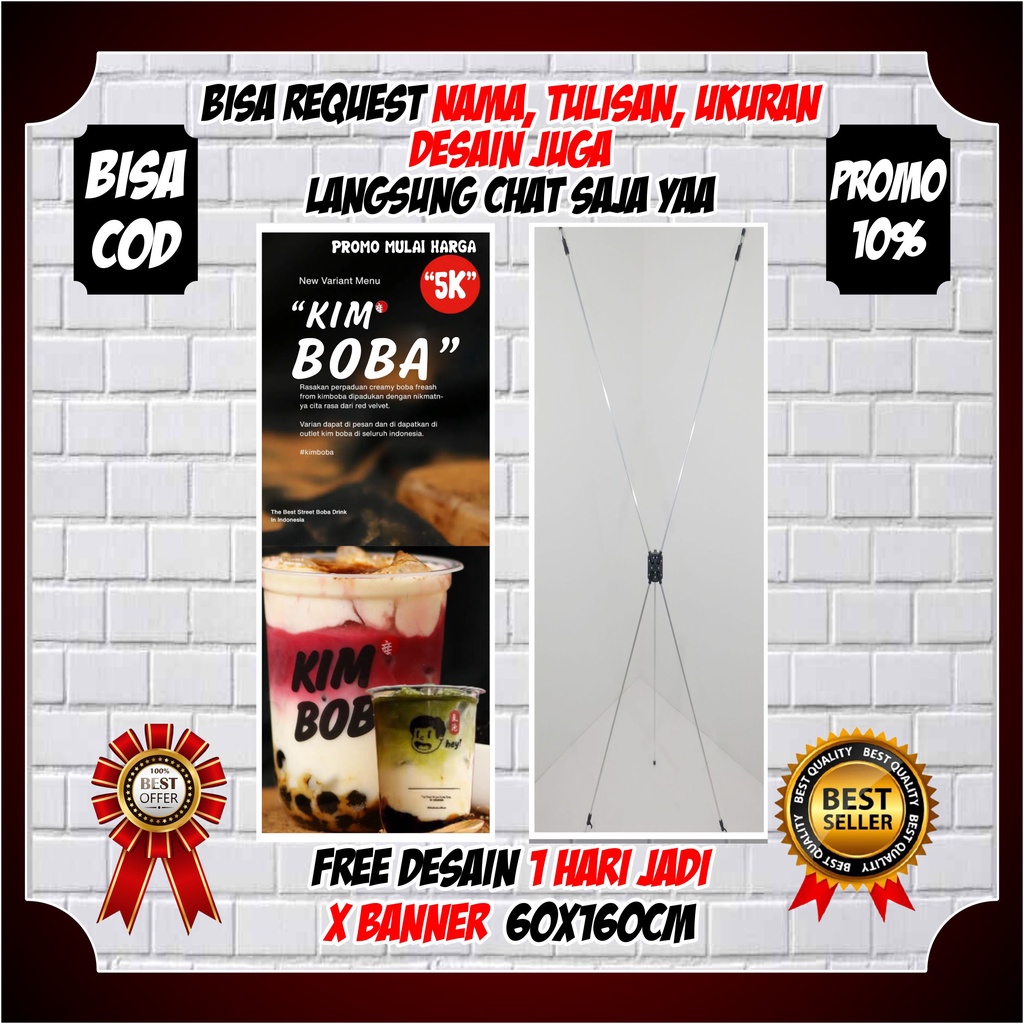 Jual Cetak Spanduk Banner Usaha Boba Drink Keren / X Banner Boba Drink ...