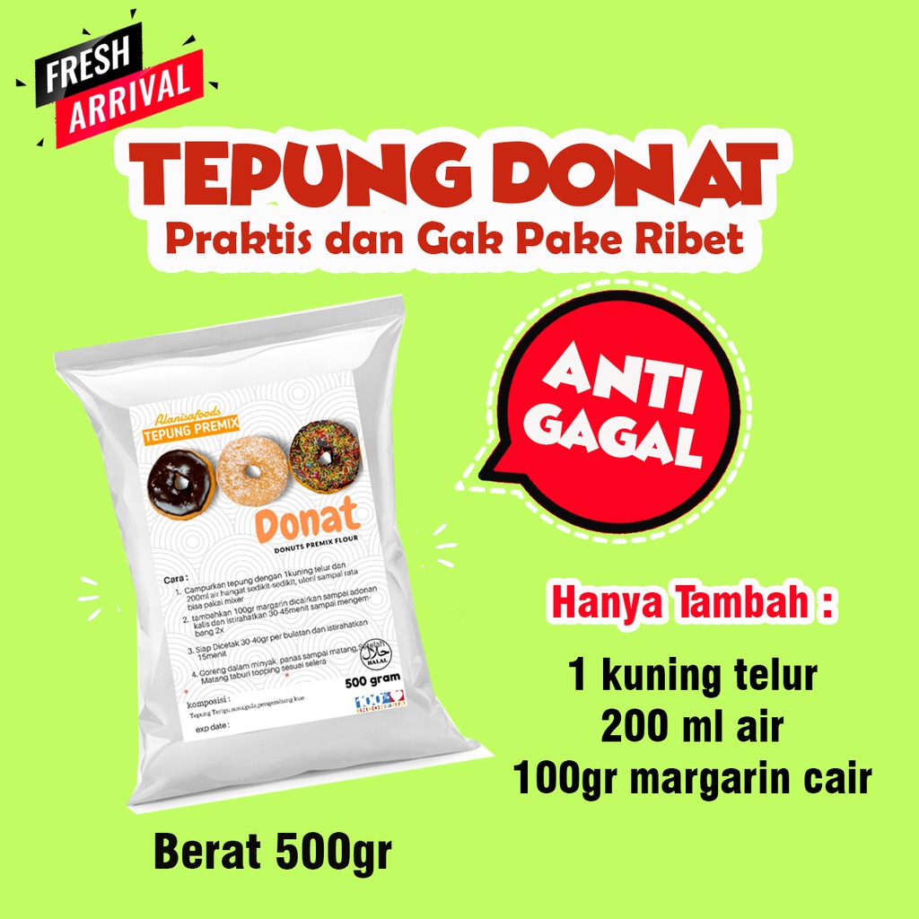 Jual TEPUNG PREMIX DONAT SUPER EMPUK SEPERTI MERK TERKENAL | Shopee ...