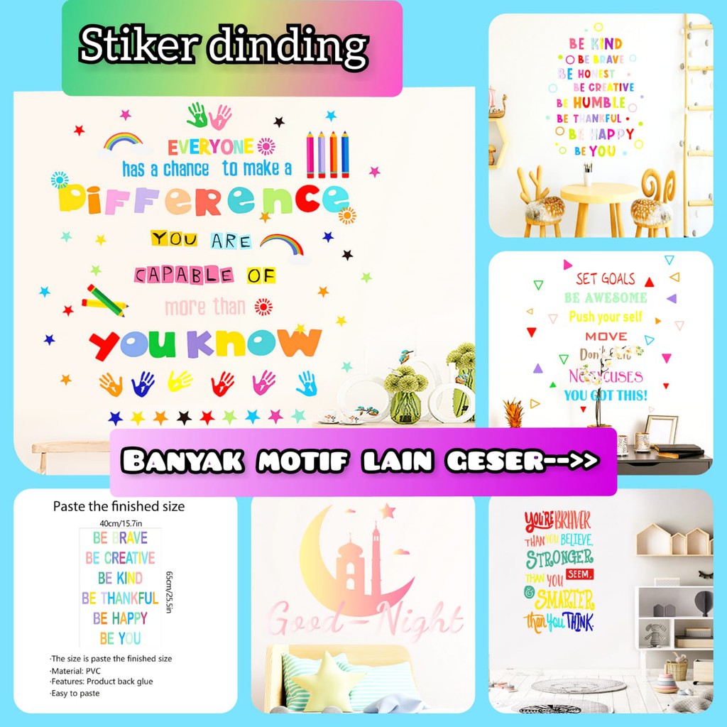 Jual [GD] STIKER STICKER DINDING TEMBOK WALLSTICKER WALLSTIKER KATA ...