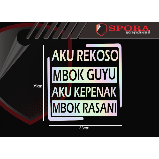 Jual STICKER KACA TRUCK KACA MOBIL AKU REKOSO MBOK GUYU AKU KEPENAK ...