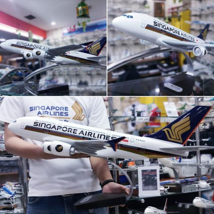 Jual Miniatur Replika Pesawat SINGAPORE AIRLINES A380 Scale 1:100 ...