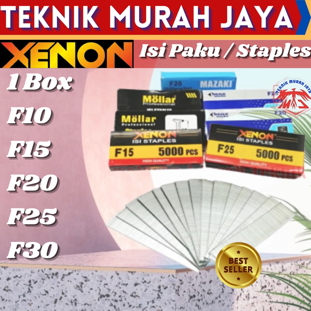 Jual Isi Staples Paku Tembak Angin Air Nailer Refill F10 F15 F20 F25 ...