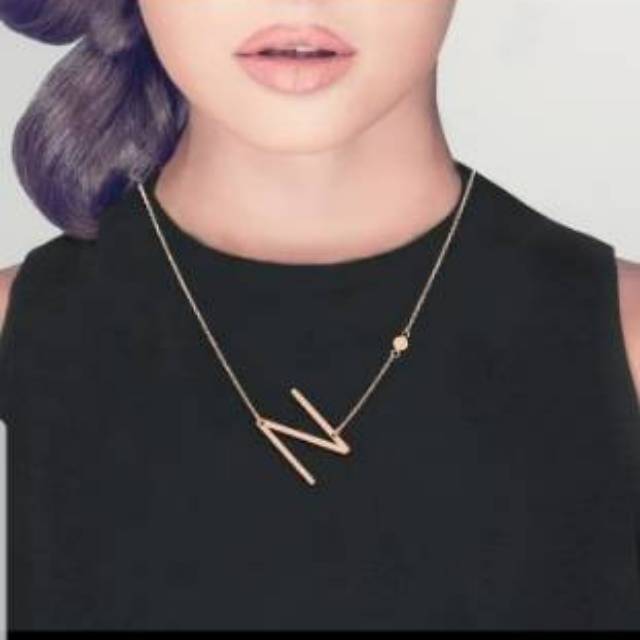 Jual Kalung Koye EMAS FASHION CarenDelano ALPHABET INITIAL Huruf N ...