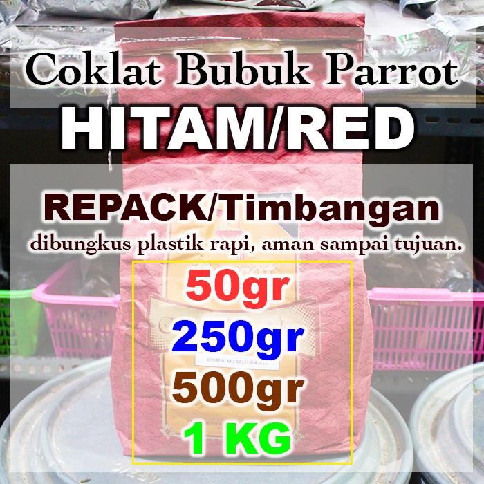 Jual Cocoa Parrot Burgundi RED ( Cokelat Bubuk ) 50gram | Shopee Indonesia