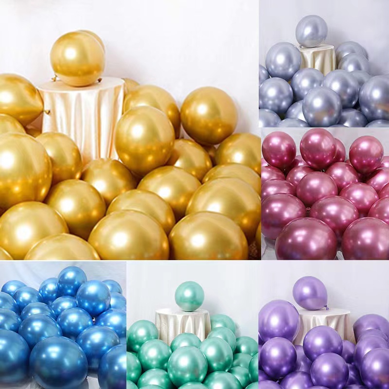 Jual Balon latex metalik chrome / balloon chrome 12inch per pack isi ...