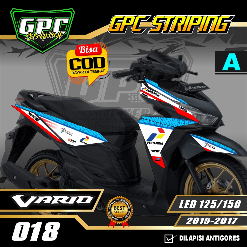 Jual Sticker Striping Stiker Lis Variasi Vario Led 125/150 Thailand Thailook Desain Pertamina ...