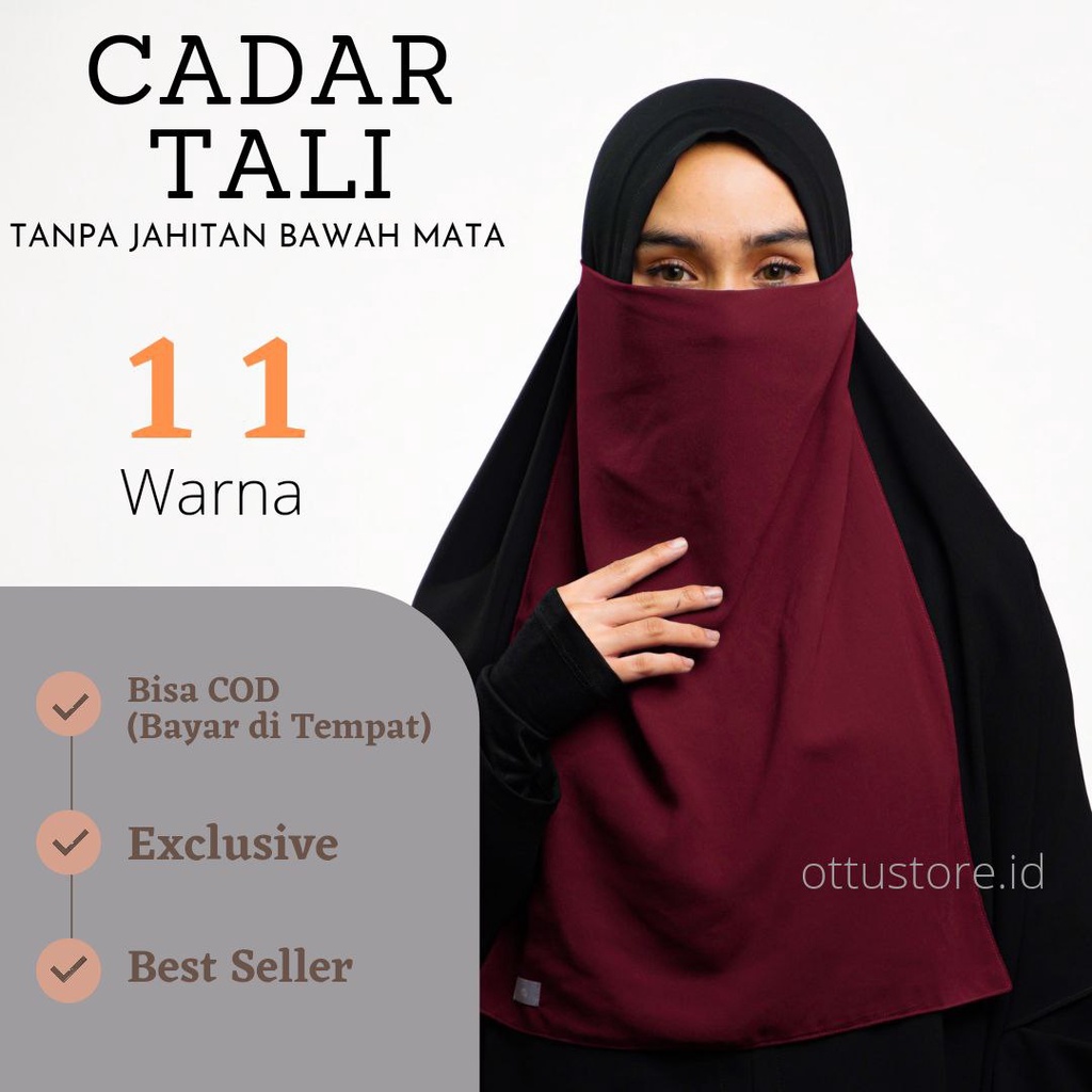 Jual Cadar Tali 2 Layer Tanpa Jahitan Mata Ceruti Baby Doll Murah Niqob Syari Niqab - ottustore ...
