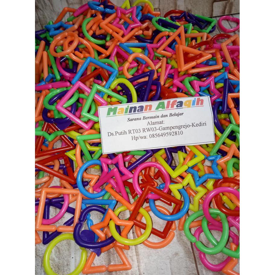 Jual Mainan Edukasi Anak- Meronce Rantai Geometri Plastik | Shopee ...