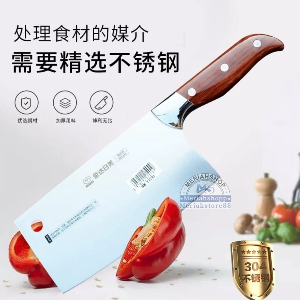Jual Pisau Golok Parang 7 inch SUS304 Dapur Daging Tulang Baja Chef ...