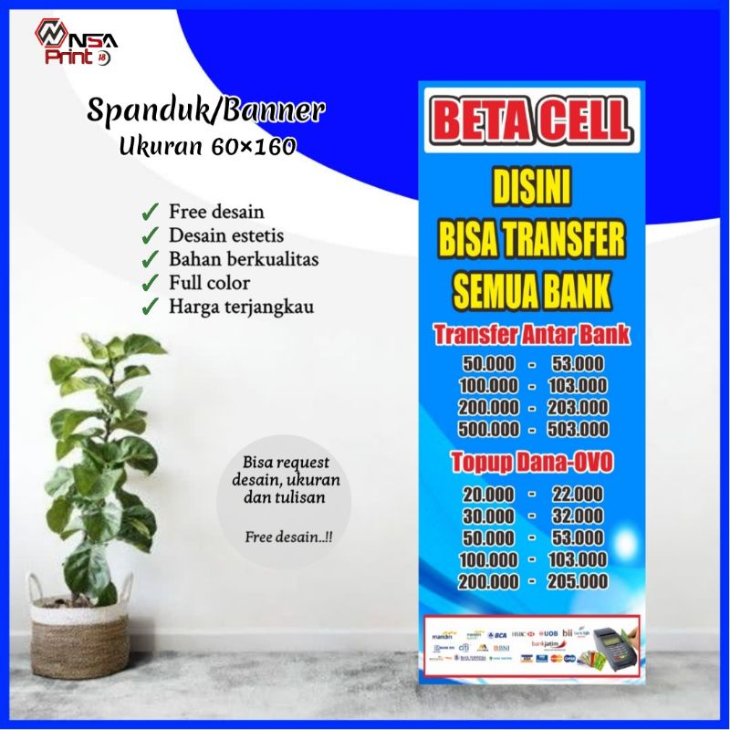 Jual Cetak banner/spanduk, spanduk jual pulsa & daftar harga kuota ...
