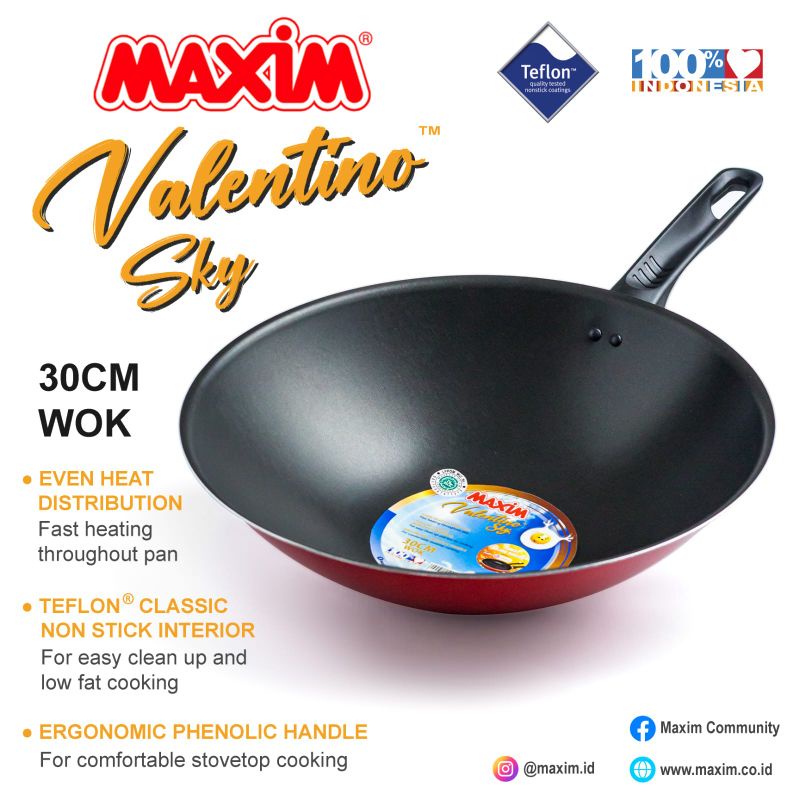Jual Maxim Wok 30cm valentino | Shopee Indonesia