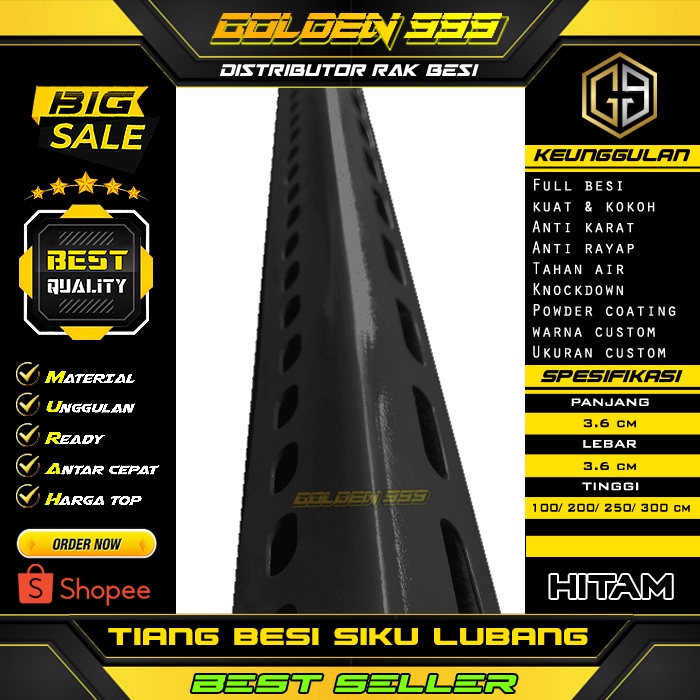 Jual Tiang besi siku lobang rak besi 4x4 I Harga per 1 batang tinggi 1 ...