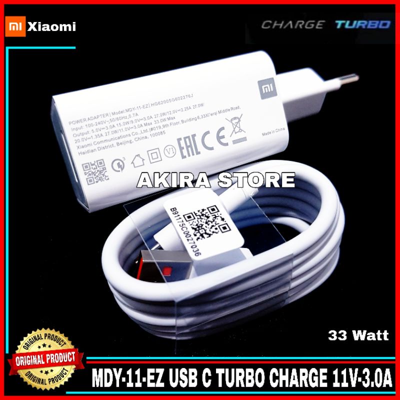 Jual Charger Xiaomi Poco X3 Pro TURBO CHARGE ORIGINAL 100% 33 Watt Type C | Shopee Indonesia