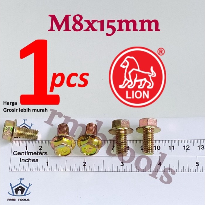 Jual M8x15 BAUT FLANGE BOLT TOPI KUNING M8 x 15mm | Shopee Indonesia