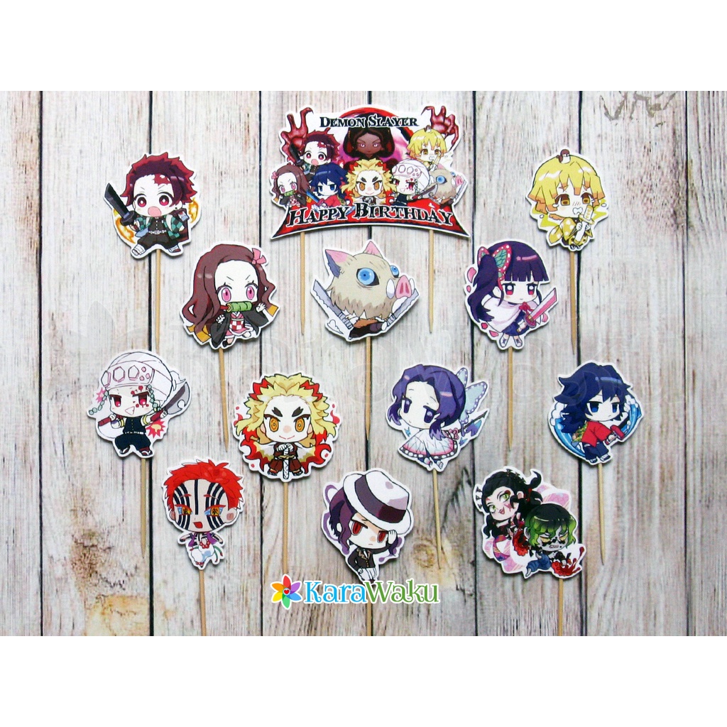 Jual Demon Slayer Cake Topper - Hiasan Tusukan Kue Cupcake Puding ...